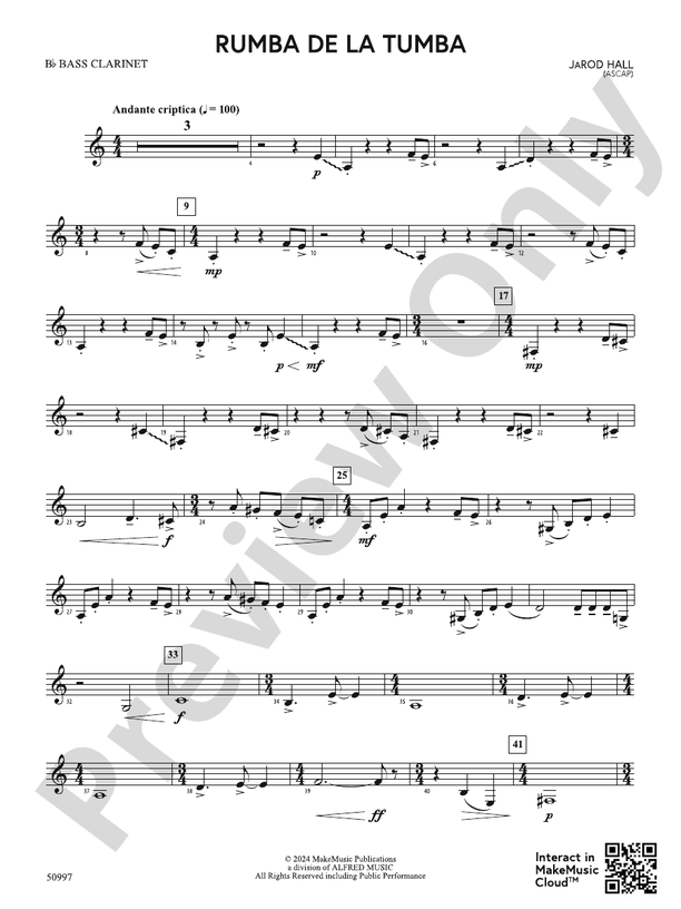 Rumba de la Tumba: B-flat Bass Clarinet: B-flat Bass Clarinet Part ...