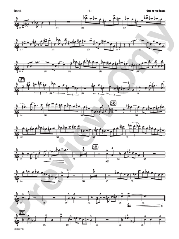 Race to the Bridge: 2nd B-flat Tenor Saxophone: 2nd B-flat Tenor Saxophone Part - Digital Sheet ...