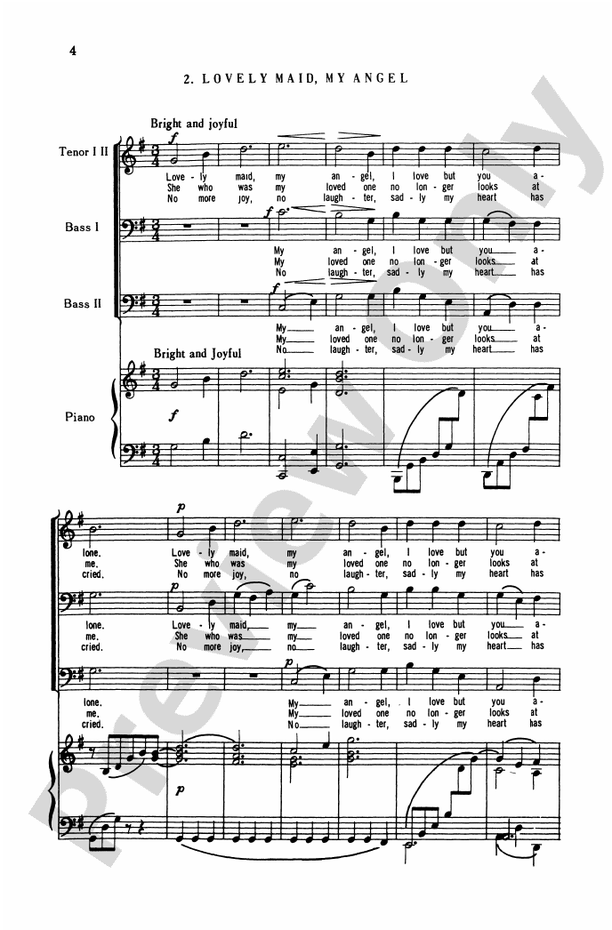 Five German Folk Songs: TTBB Choral Octavo: Johannes Brahms - Digital ...