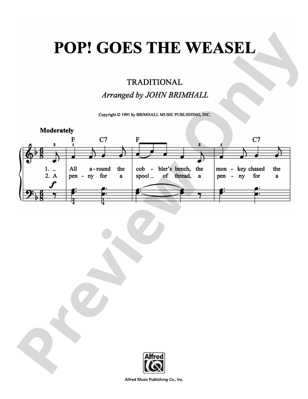 Pop! Goes the Weasel: Easy Piano: Traditional - Digital Sheet Music Download