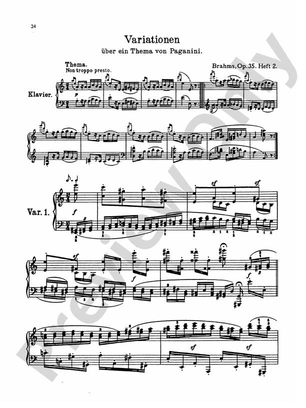 Brahms: Paganini Variations (Complete): Paganini Variation II, Op. 35 ...