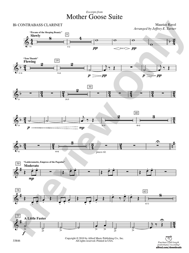 Mother Goose Suite: (wp) B-flat Contrabass Clarinet: (wp) B-flat Contrabass Clarinet World Part ...