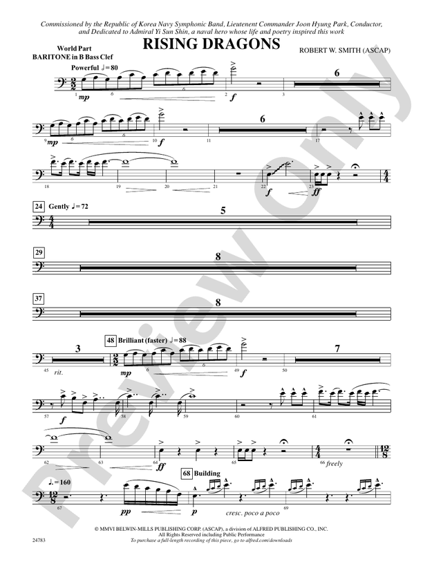 Rising Dragons: (wp) Bb Baritone B.C. 1: (wp) Bb Baritone B.C. 1 World ...