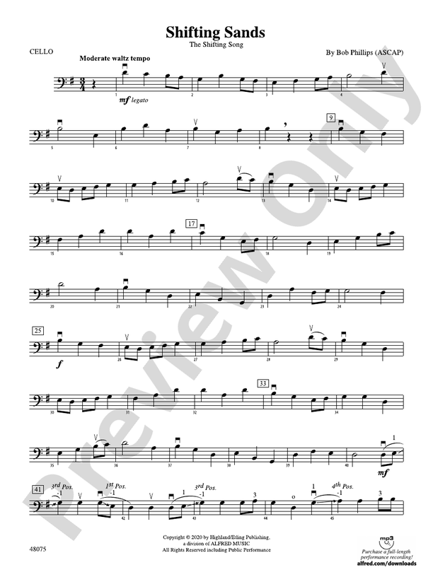 Shifting Sands: Cello: Cello Part - Digital Sheet Music Download