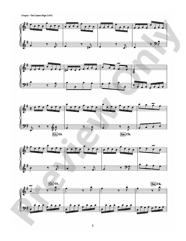 The Cuckoo: Organ: Louis-Claude Daquin - Digital Sheet Music Download