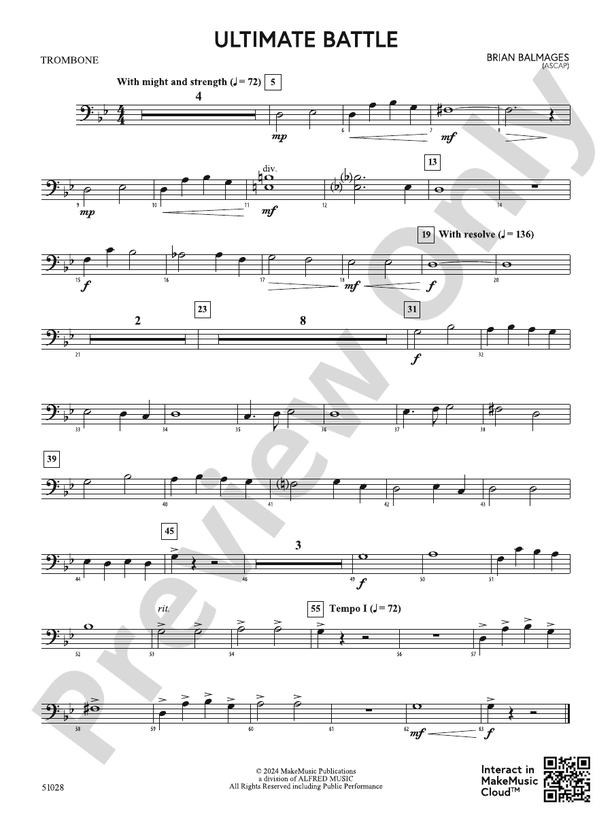 Ultimate Battle: 1st Trombone: 1st Trombone Part - Digital Sheet Music ...