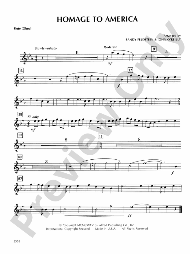 Homage to America: Flute: Flute Part - Digital Sheet Music Download