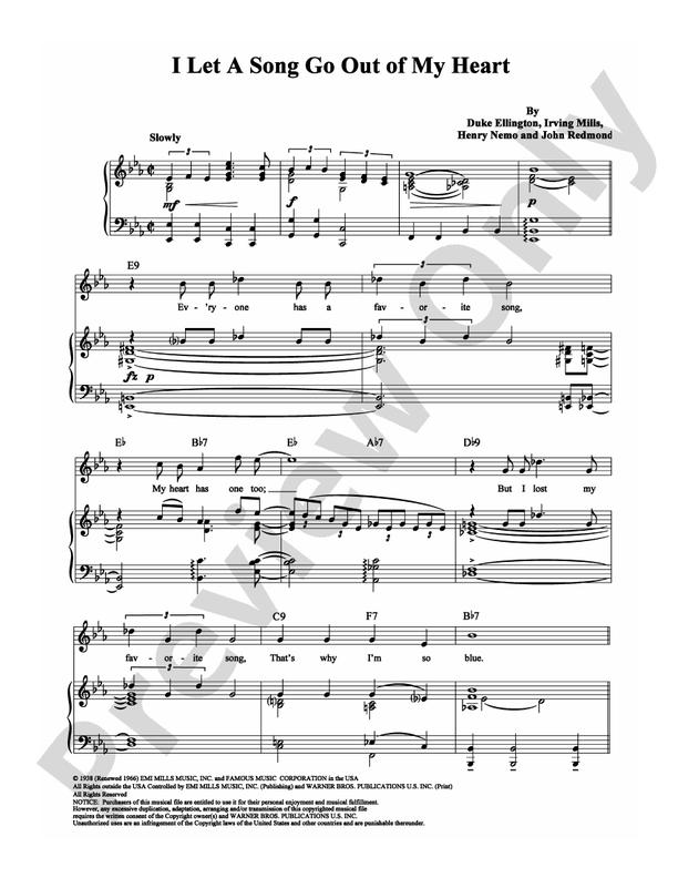 I Let A Song Go Out Of My Heart: Piano/Vocal/Chords: Duke Ellington ...
