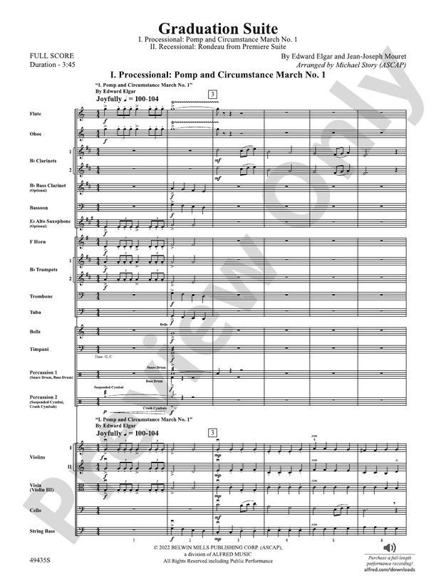 Graduation Suite: String/Full Orchestra Conductor Score & Parts: Edward ...