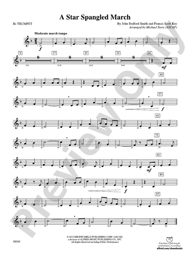A Star Spangled March: 1st B-flat Trumpet: 1st B-flat Trumpet Part ...