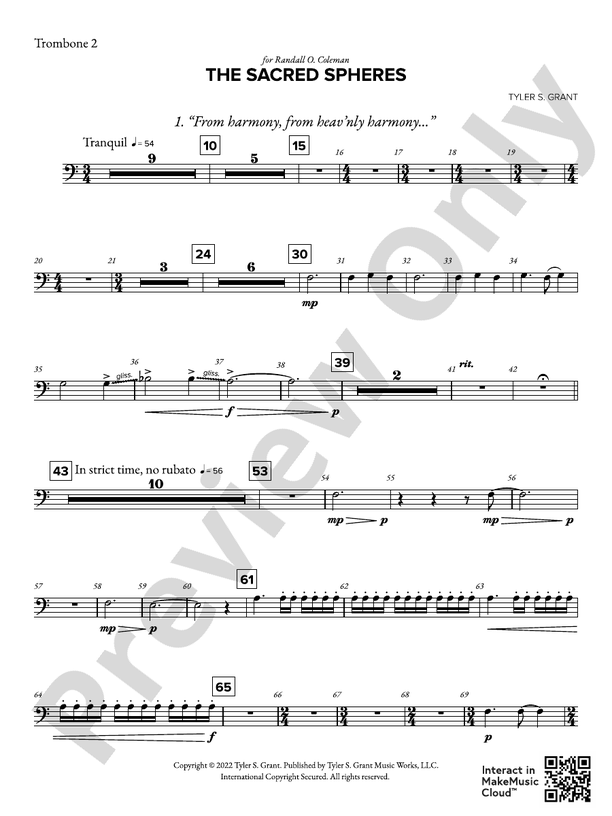 The Sacred Spheres: 2nd Trombone: 2nd Trombone Part - Digital Sheet Music Download