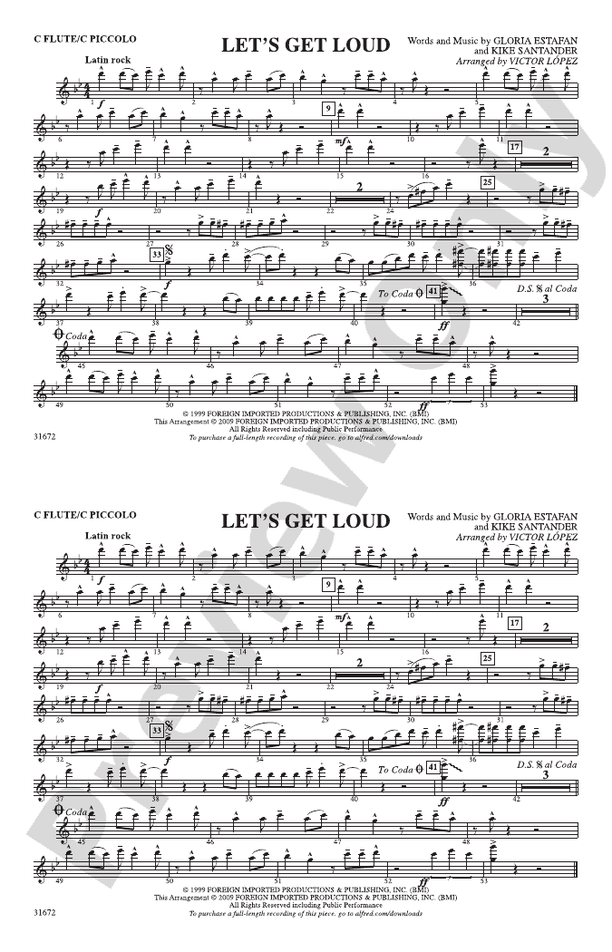 Let's Get Loud: Flute: Flute Part - Digital Sheet Music Download