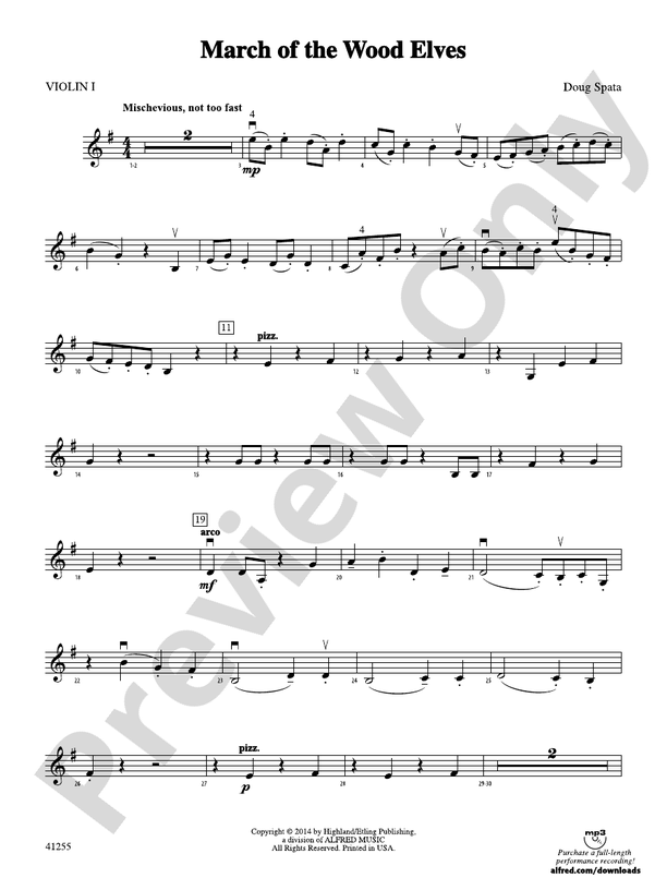 March of the Wood Elves: 1st Violin: 1st Violin Part - Digital Sheet ...