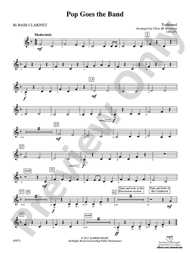 Pop Goes the Band: B-flat Bass Clarinet: B-flat Bass Clarinet Part ...