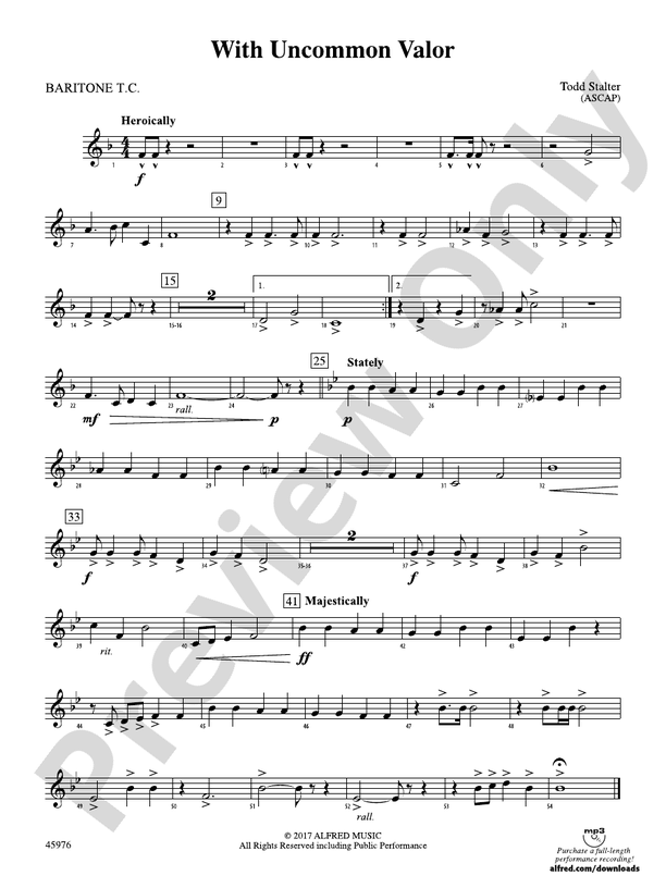 With Uncommon Valor: Baritone T.C.: Baritone T.C. Part - Digital Sheet ...