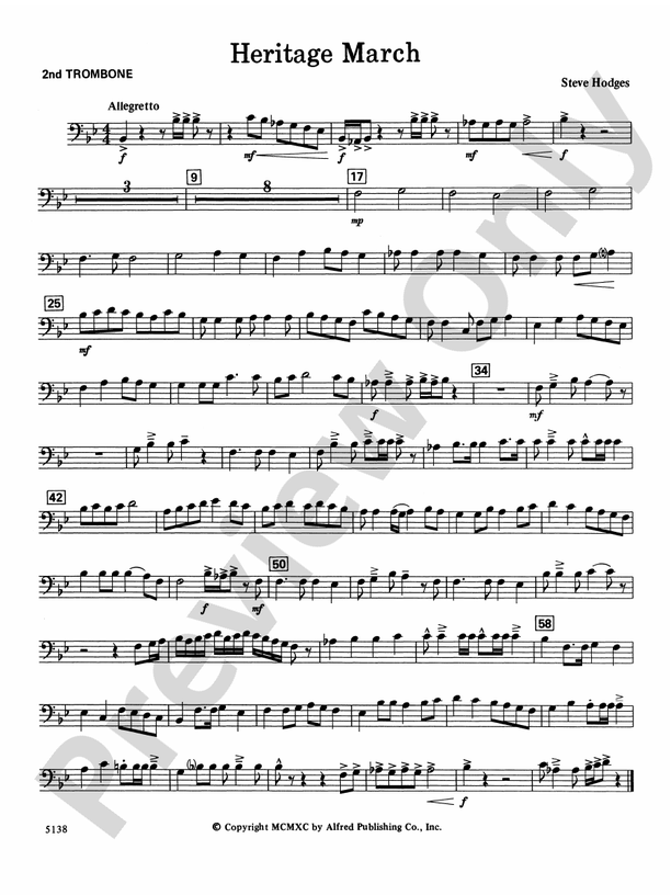 Heritage March: 2nd Trombone: 2nd Trombone Part - Digital Sheet Music ...