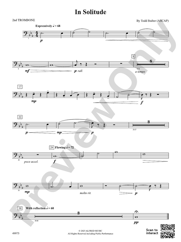 In Solitude: 2nd Trombone: 2nd Trombone Part - Digital Sheet Music Download