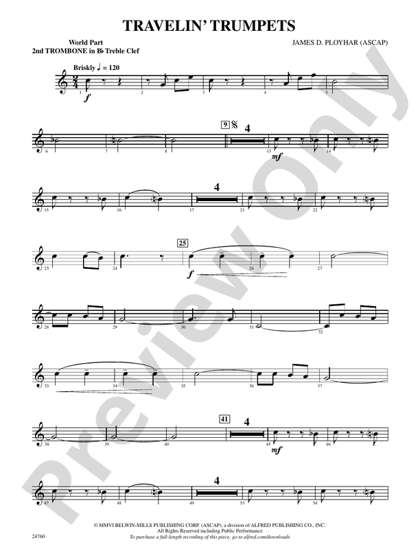 Travelin' Trumpets: (wp) 2nd B-flat Trombone T.C.: (wp) 2nd B-flat ...