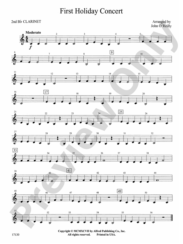 First Holiday Concert: 2nd B-flat Clarinet: 2nd B-flat Clarinet Part ...