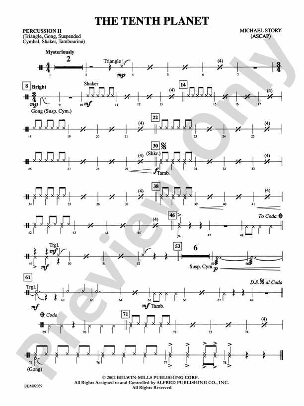 The Tenth Planet: 2nd Percussion: 2nd Percussion Part - Digital Sheet ...