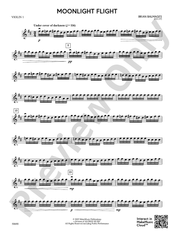 Moonlight Flight: 1st Violin: 1st Violin Part - Digital Sheet Music ...