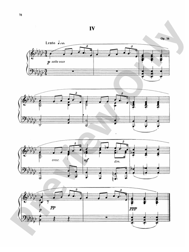 Scriabin: Preludes: Op. 16, No. 4 Part - Digital Sheet Music Download