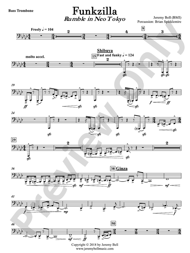 Funkzilla: Rumble in Neo Tokyo: Bass Trombone: Bass Trombone Part ...