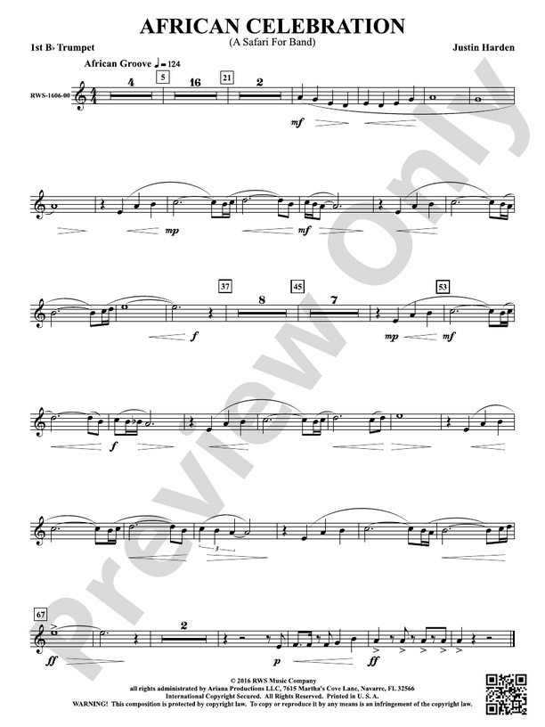 African Celebration - A Safari for Band: 1st B-flat Trumpet: 1st B-flat ...