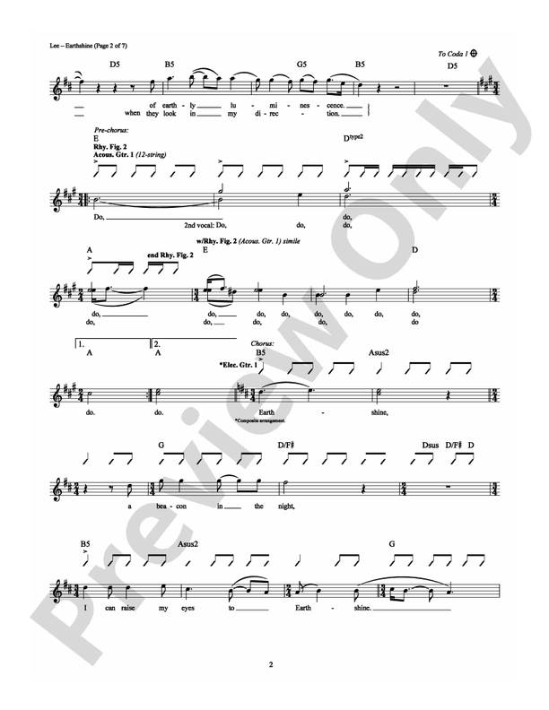 Earthshine: Guitar TAB: Rush - Digital Sheet Music Download