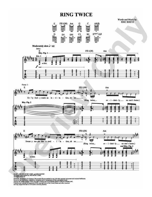 Ring Twice: Guitar TAB: Talk Show - Digital Sheet Music Download