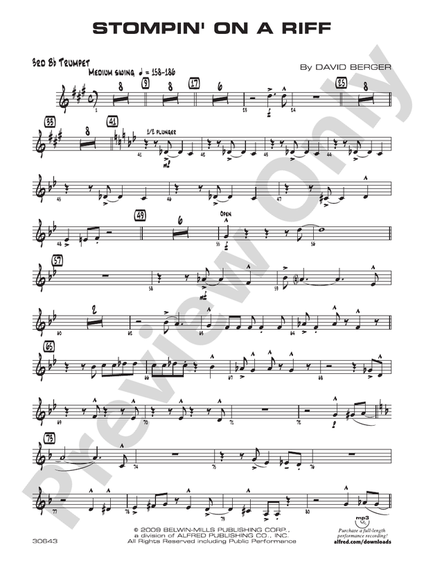 Stompin' on a Riff: 3rd B-flat Trumpet: 3rd B-flat Trumpet Part ...