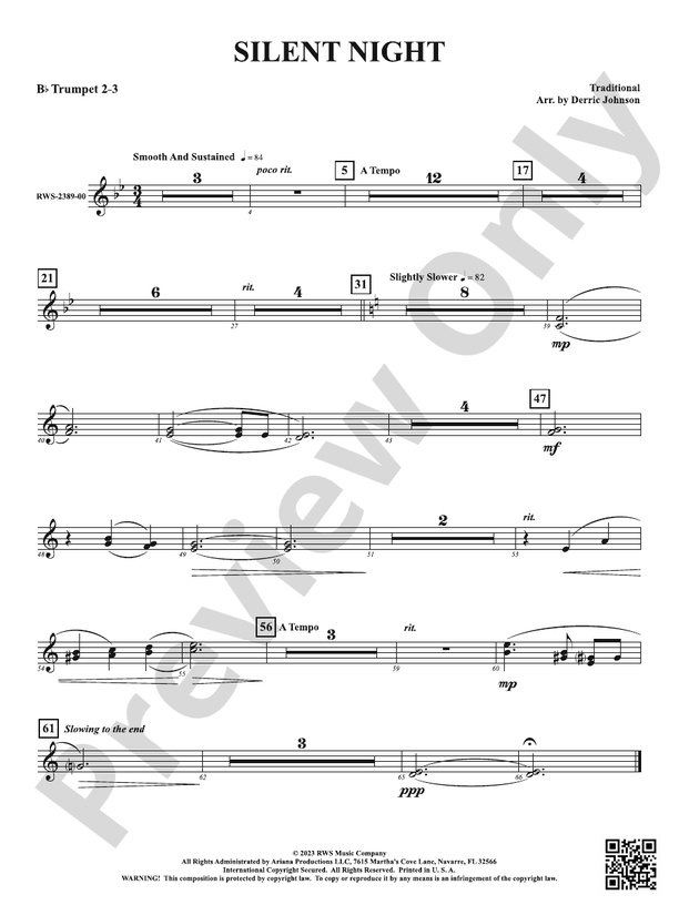 Silent Night: 2nd & 3rd Trumpet: 2nd & 3rd Trumpet Part - Digital Sheet ...