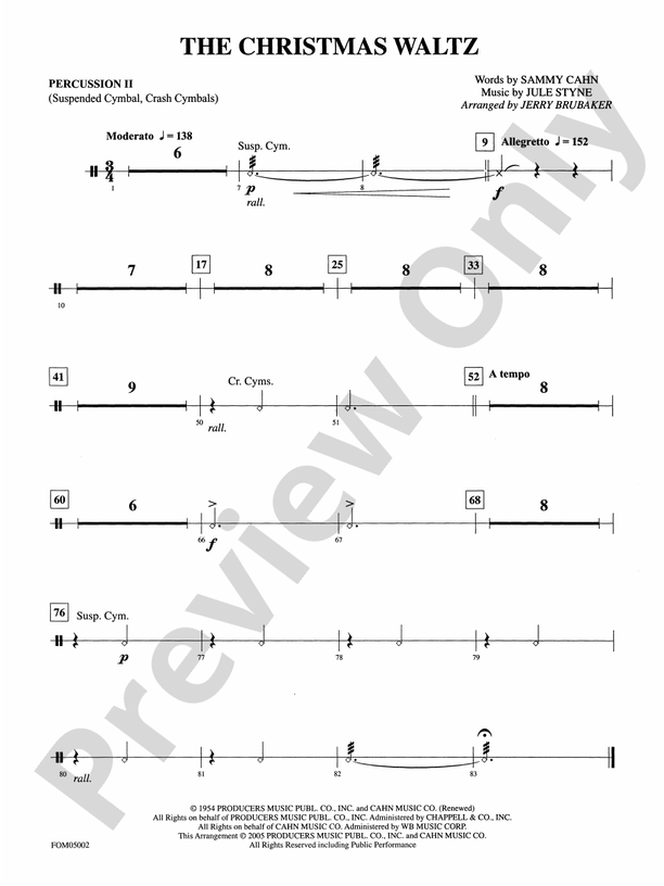The Christmas Waltz: 2nd Percussion: 2nd Percussion Part - Digital ...
