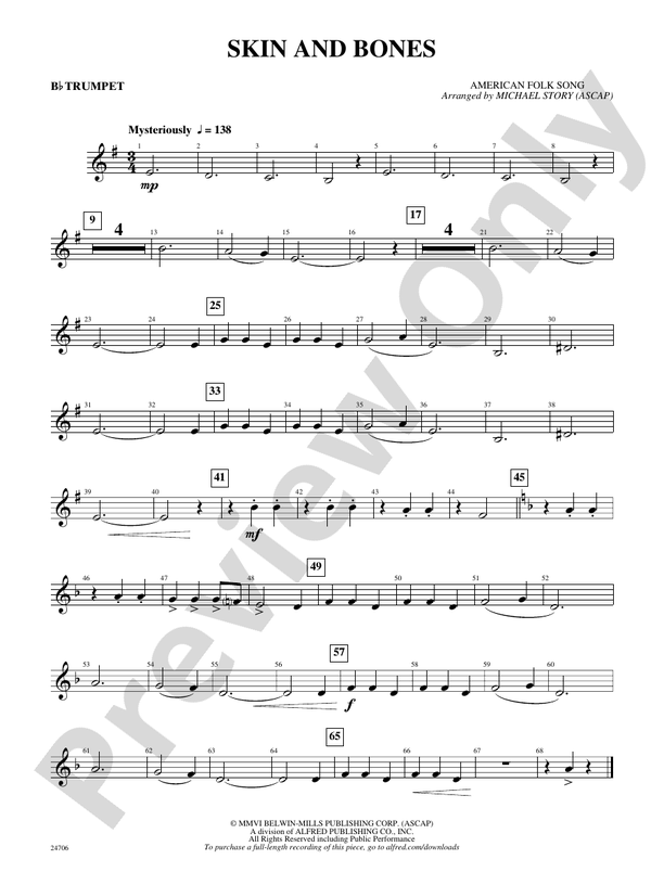 Skin and Bones: 1st B-flat Trumpet: 1st B-flat Trumpet Part - Digital ...