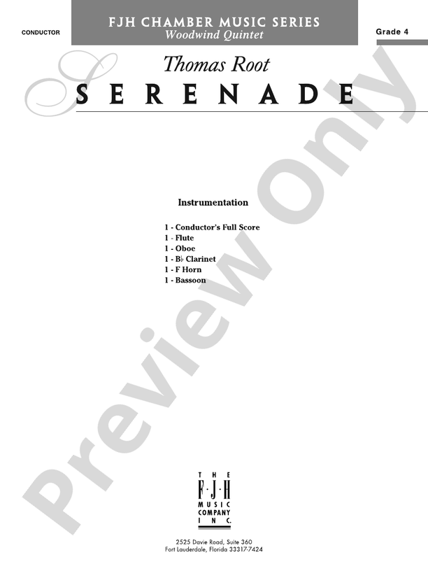 Serenade: Score: : Thomas Root - Digital Sheet Music Download