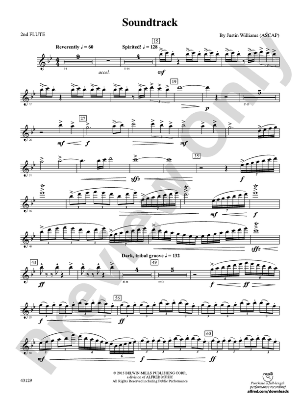 Soundtrack: 2nd Flute: 2nd Flute Part - Digital Sheet Music Download
