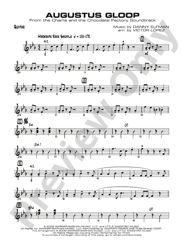 Augustus Gloop: Guitar: Guitar Part - Digital Sheet Music Download