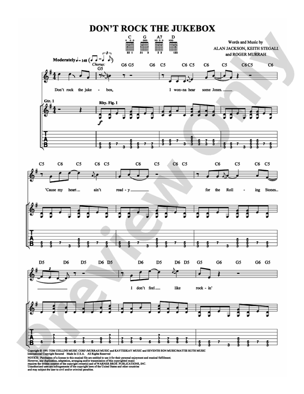 Don't Rock the Jukebox: Guitar TAB: Alan Jackson - Digital Sheet Music ...
