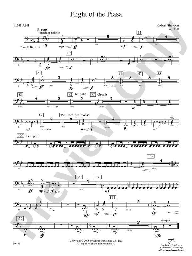 Flight of the Piasa: Timpani: Timpani Part - Digital Sheet Music Download