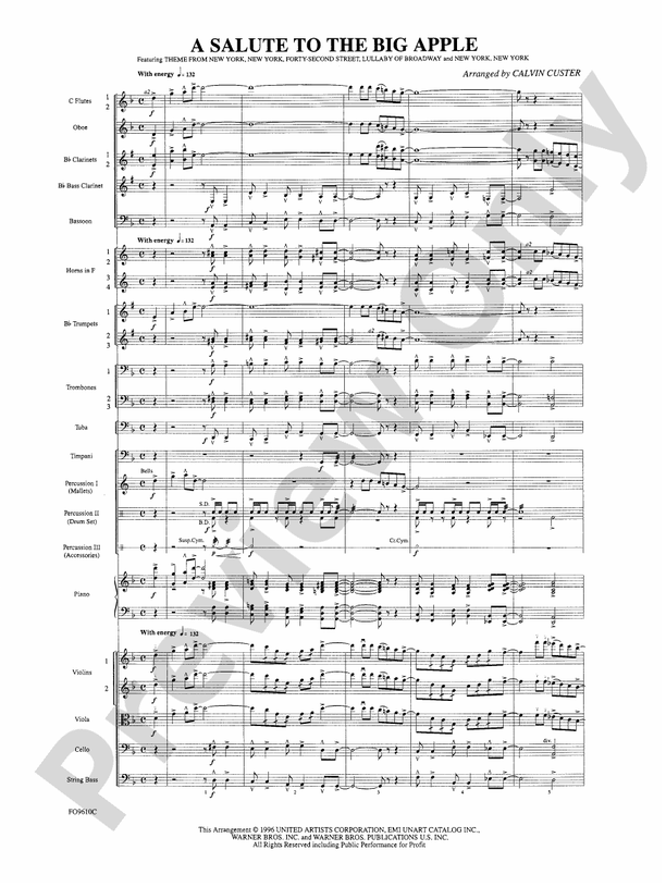 A Salute to the Big Apple: Score: Full Orchestra Score - Digital Sheet ...
