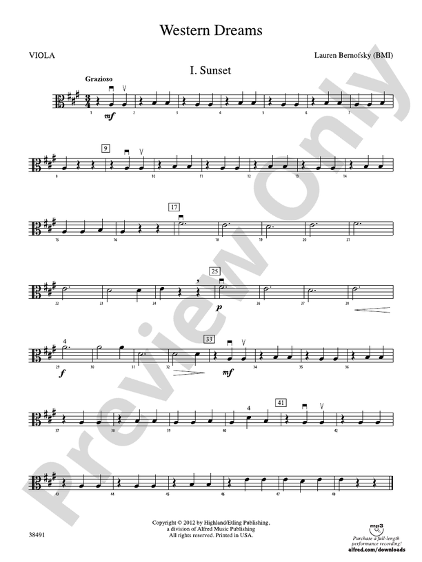 Western Dreams: Viola: Viola Part - Digital Sheet Music Download