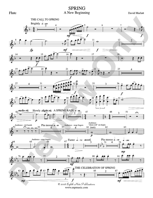 Spring (A New Beginning): Flute: Flute Part - Digital Sheet Music Download