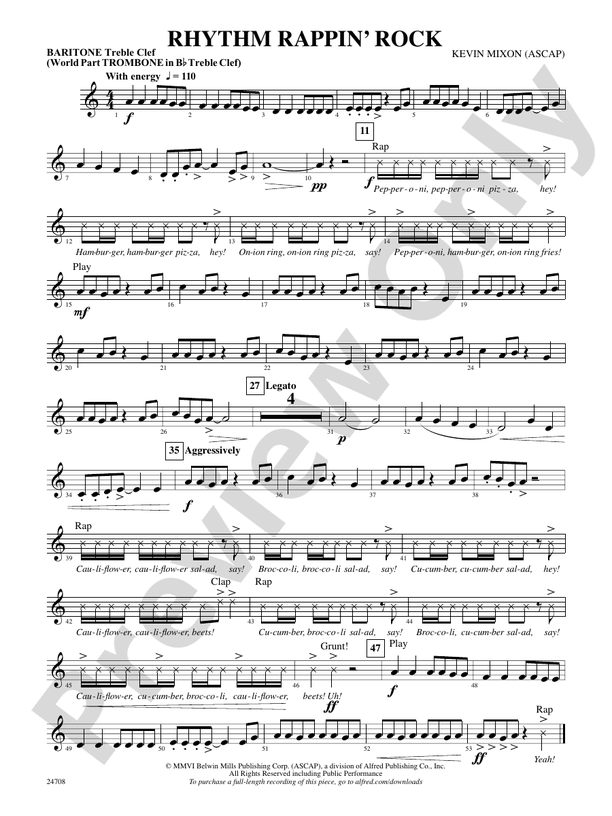 Rhythm Rappin' Rock: Baritone T.C.: Baritone T.C. Part - Digital Sheet ...