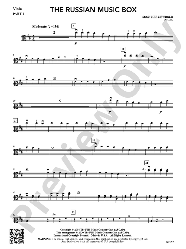 The Russian Music Box: Part 1 Viola: Part 1 Viola Part: Soon Hee ...