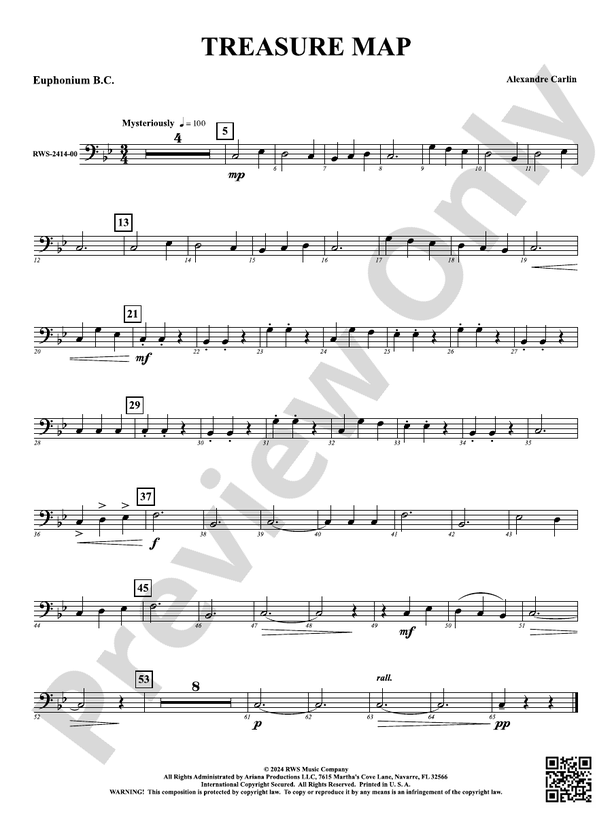 Treasure Map: Baritone B.C.: Baritone B.C. Part: Alexandre Carlin ...