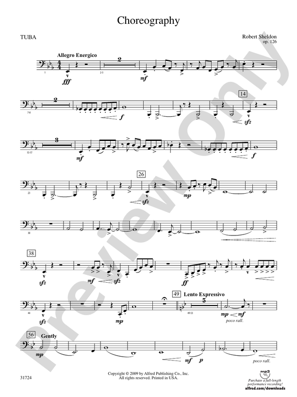 Choreography: Tuba: Tuba Part - Digital Sheet Music Download