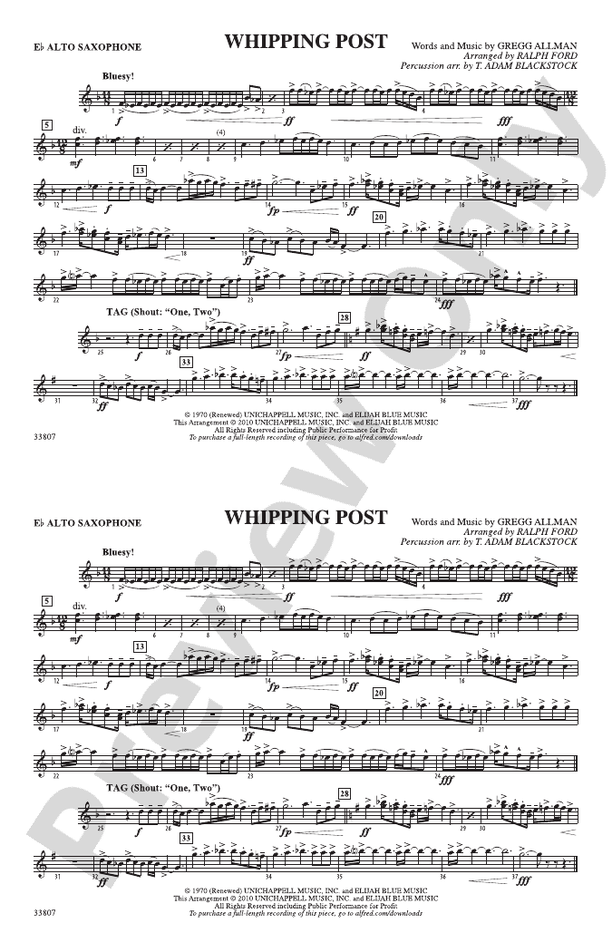 Whipping Post: E-flat Alto Saxophone: E-flat Alto Saxophone Part ...