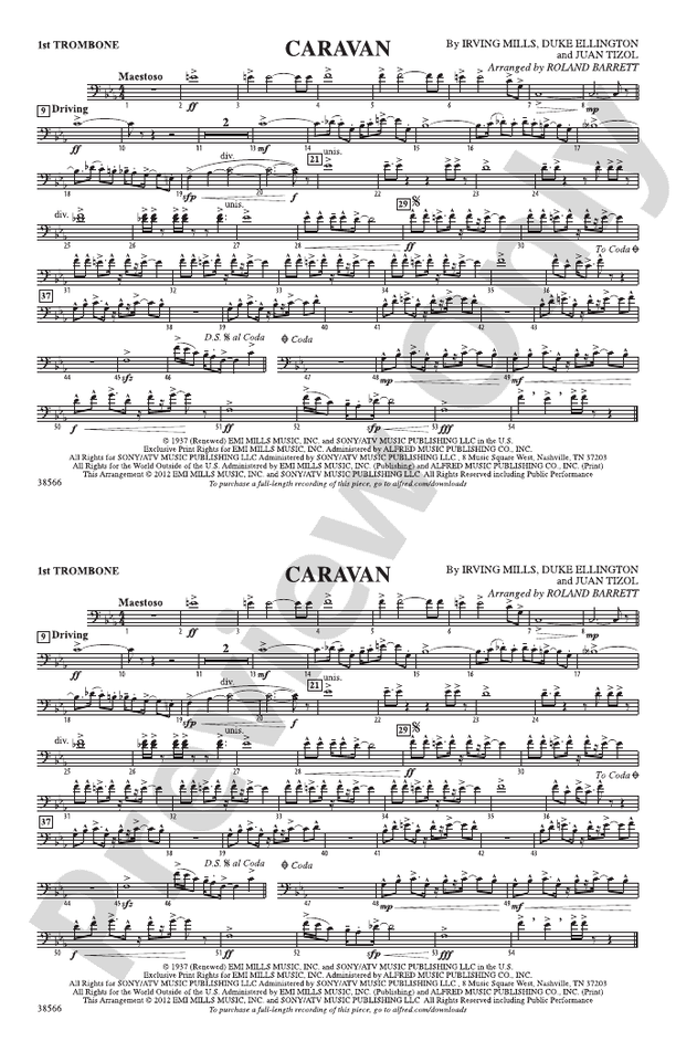 Caravan: 1st Trombone: 1st Trombone Part - Digital Sheet Music Download