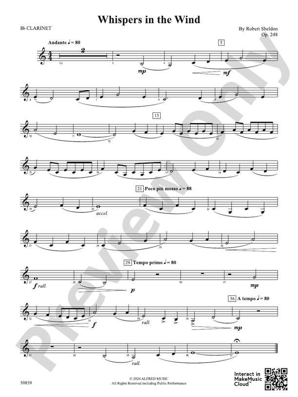 Whispers in the Wind: 1st B-flat Clarinet: 1st B-flat Clarinet Part ...