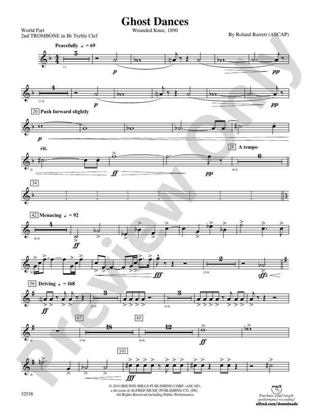 Ghost Dances: (wp) 2nd B-flat Trombone T.C.: (wp) 2nd B-flat Trombone T.C. World Part - Digital ...